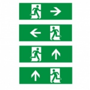 Pictogrammen voor vluchtwegen geven de kortste vluchtweg aan